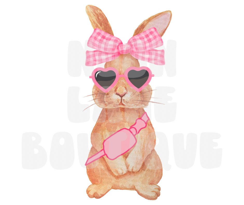Girl Bunny Preppy PNG - Etsy