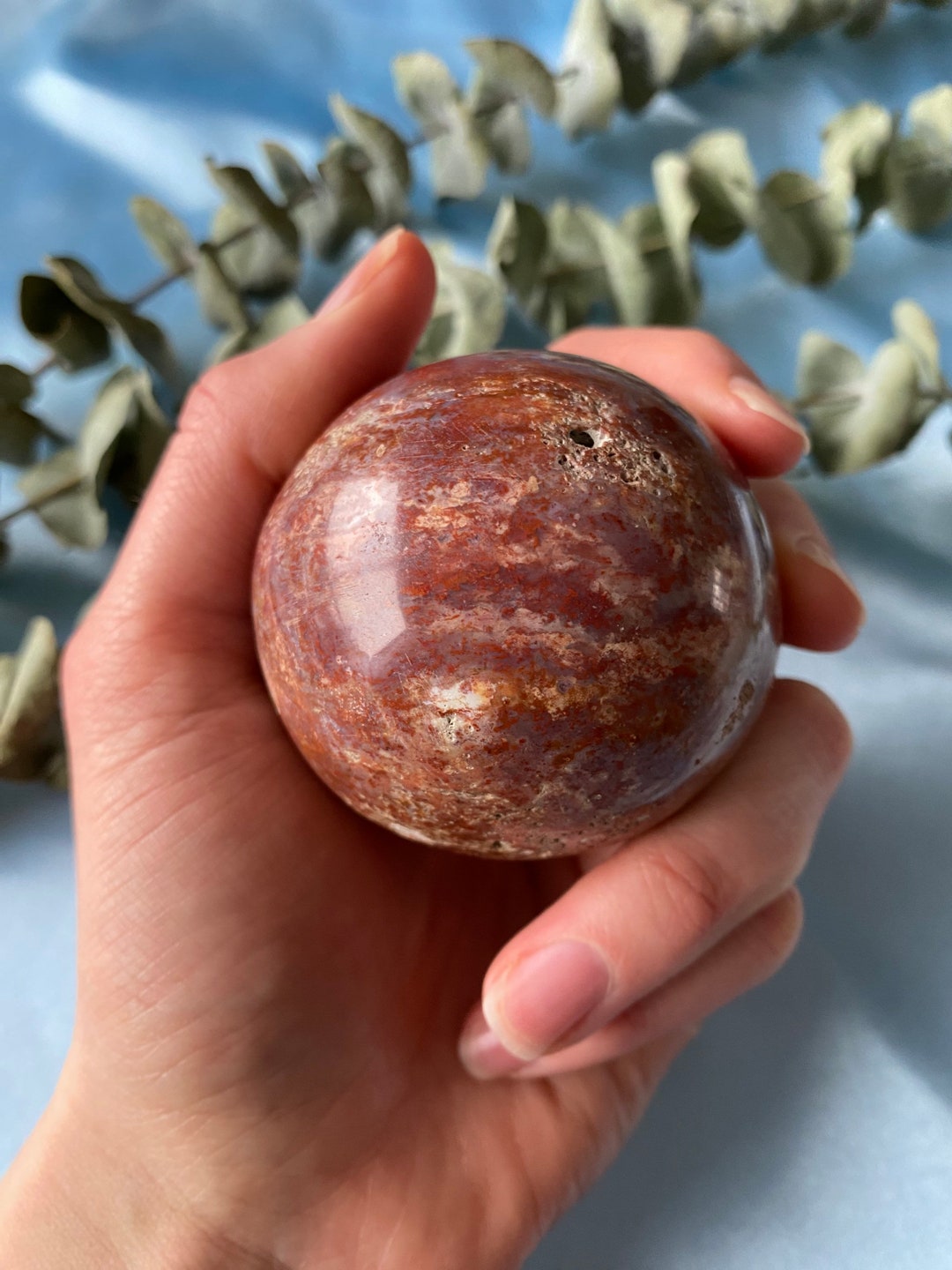 Ocean Jasper Sphere | 55mm Red Ocean Jasper Crystal - Etsy