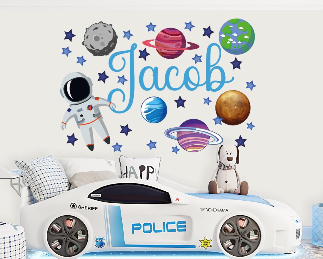 Custom Name Astronaut Wall Decal: Space Nursery Decor - Etsy