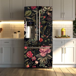 Vintage Floral Fridge Decal: Removable Botanical Vinyl Wrap - Etsy