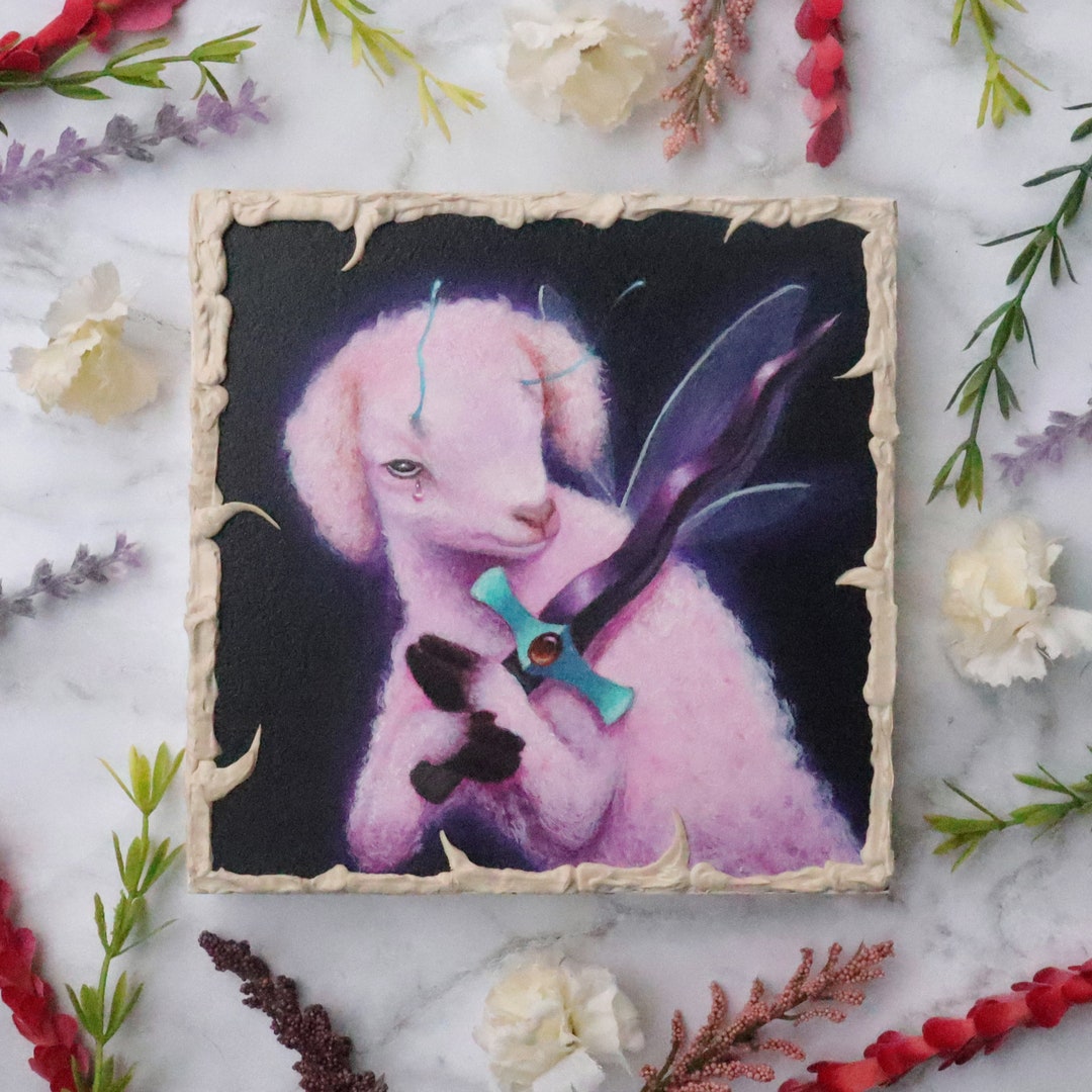 Spooky Goth Painting Weird Fantasy Art Handmade Unique Decoration ...