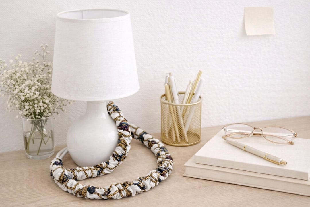 Fabric Lamp Cord Cover – Cozy Cable Wrap for Neutral Home Decor ...