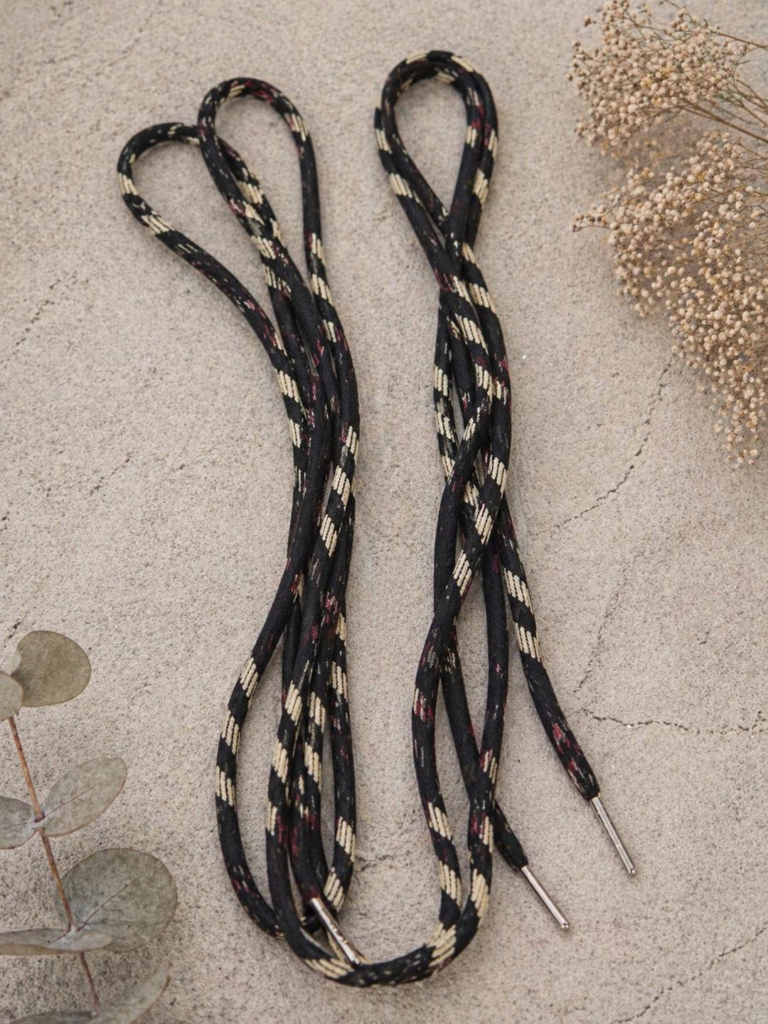 Black Pattern Fabric Shoelaces – Soft Lightweight Shoe Laces, Unique ...