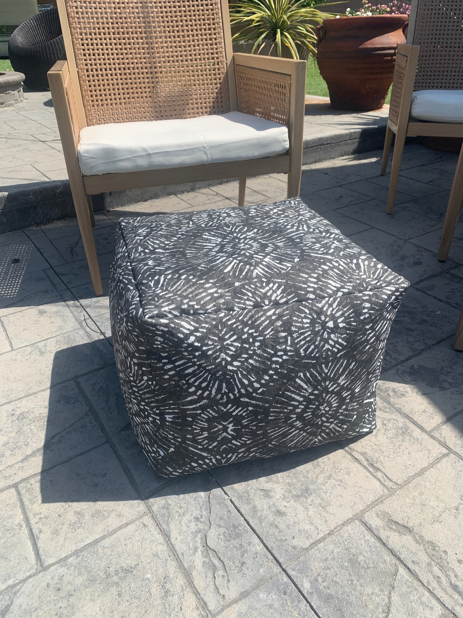 Indoor/outdoor Black Outdoor Pouf Blue Outdoor Pouf Green | Etsy