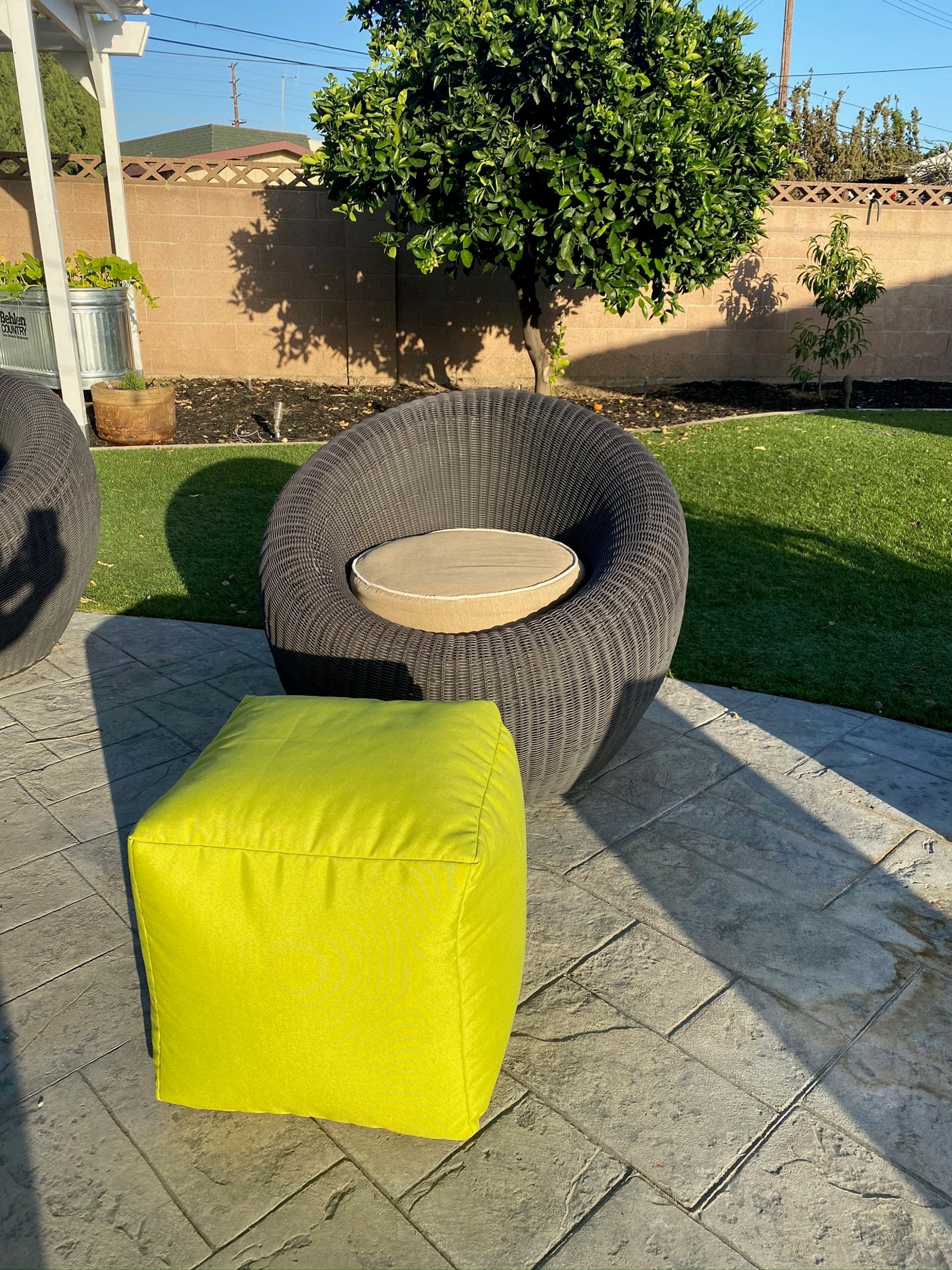 Solid Indoor/outdoor Pouf Ottoman Blue Outdoor Pouf Pink - Etsy