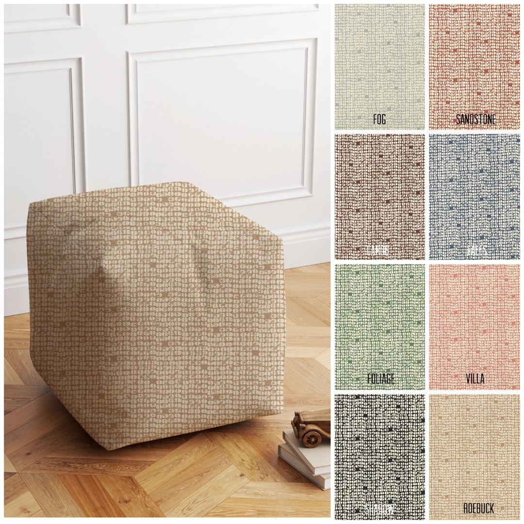 Dots Pattern Pouf Ottoman: Removable Washable Cover - Etsy