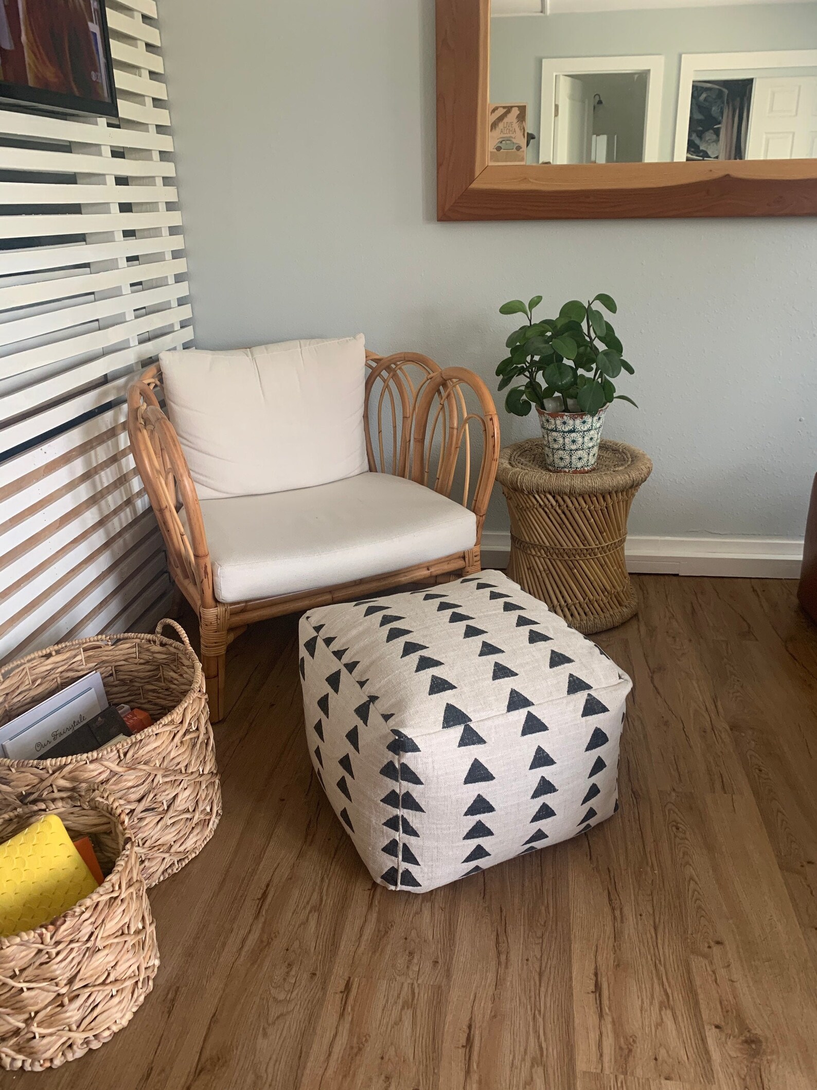 Boho Triangle Pouf Ottoman Off-white and Black Pouf Ottoman - Etsy