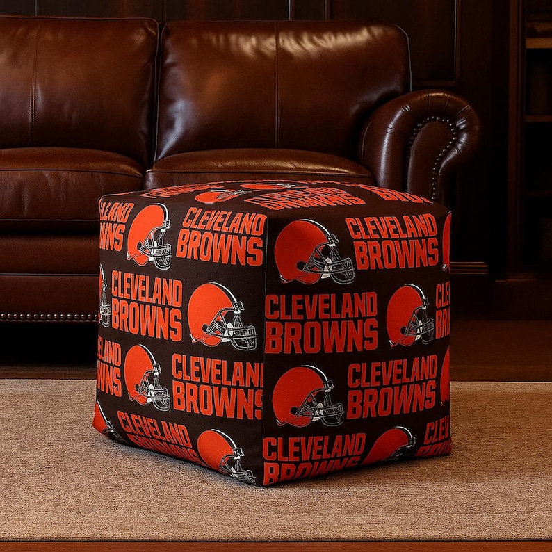 Football Team Pouf Ottoman: Mancave Home Decor, NFL Pouf, NFL Decor ...