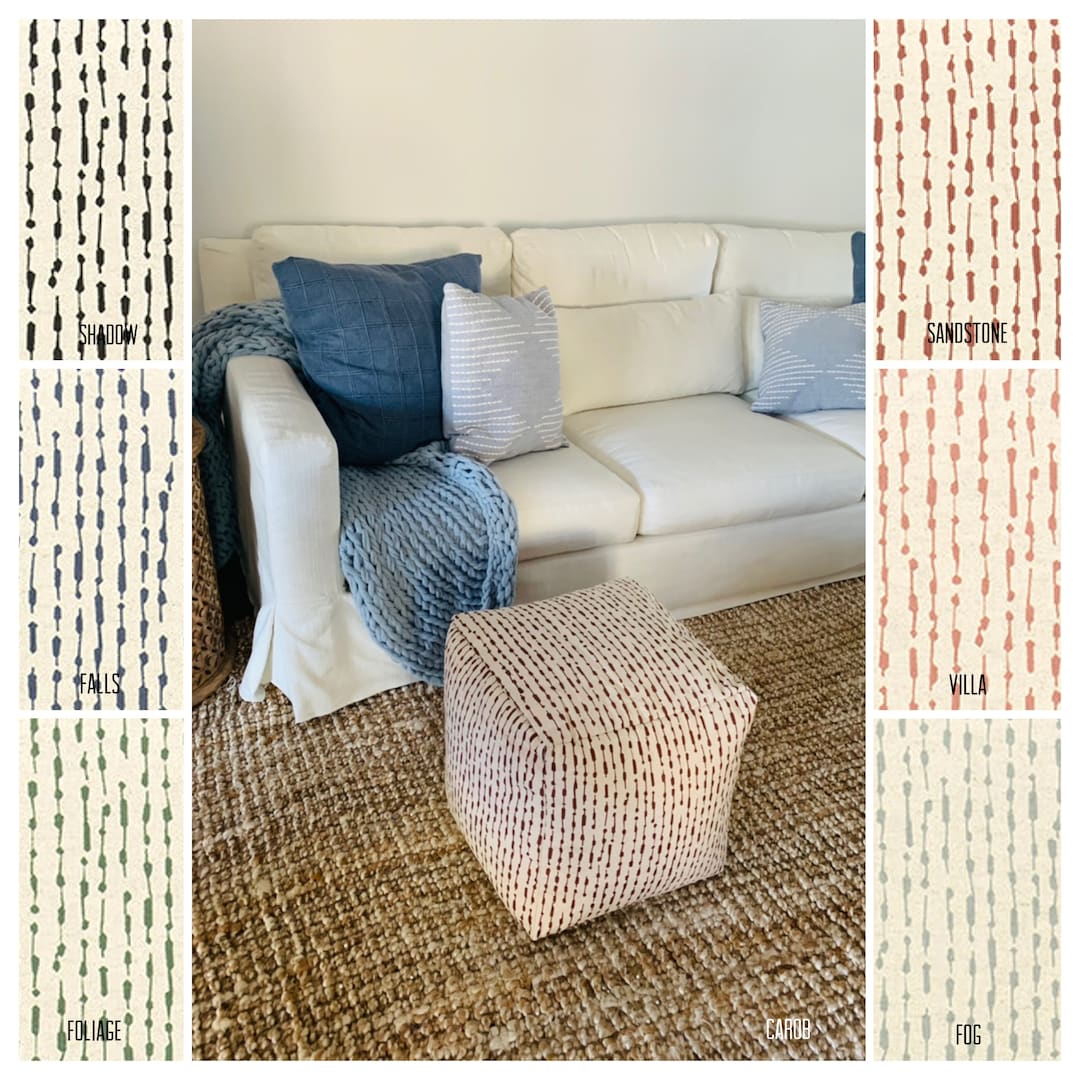 Falls Pattern Pouf Ottoman: Washable Cover - Etsy