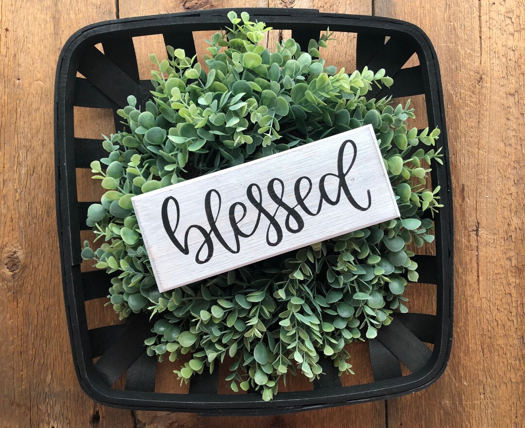 Blessed 9 Inch Table Sign Shelf Sign Block Sign - Etsy