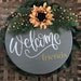 Welcome Sunflower Door Sign Round Sign 17inch - Etsy