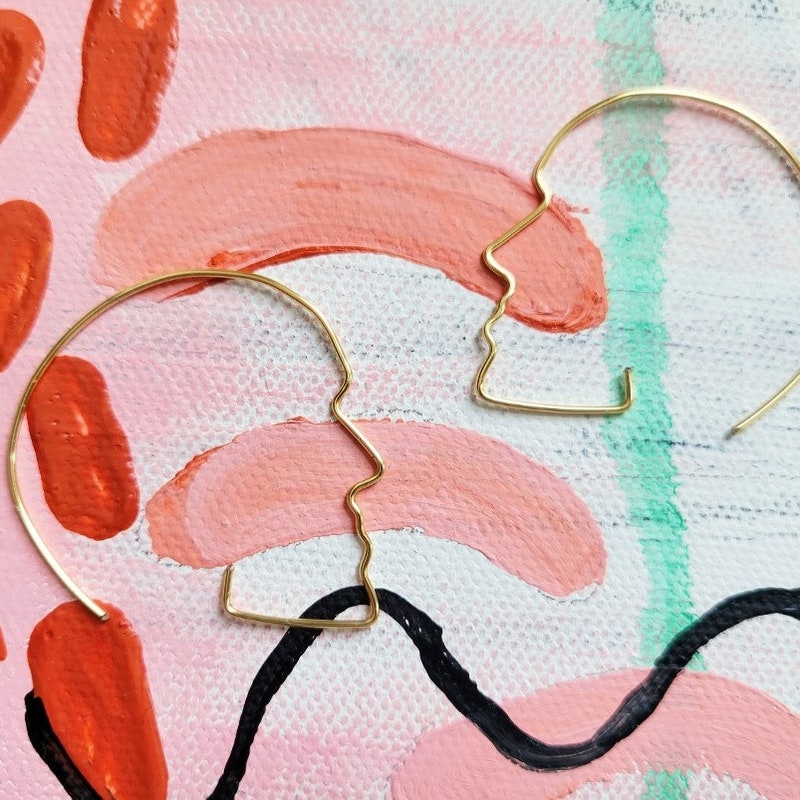 Wire Face Earrings - Etsy