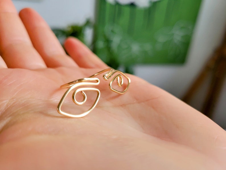 Double Eye Adjustable Wire Ring/ 14K Gold-filled/ Sterling Silver ...
