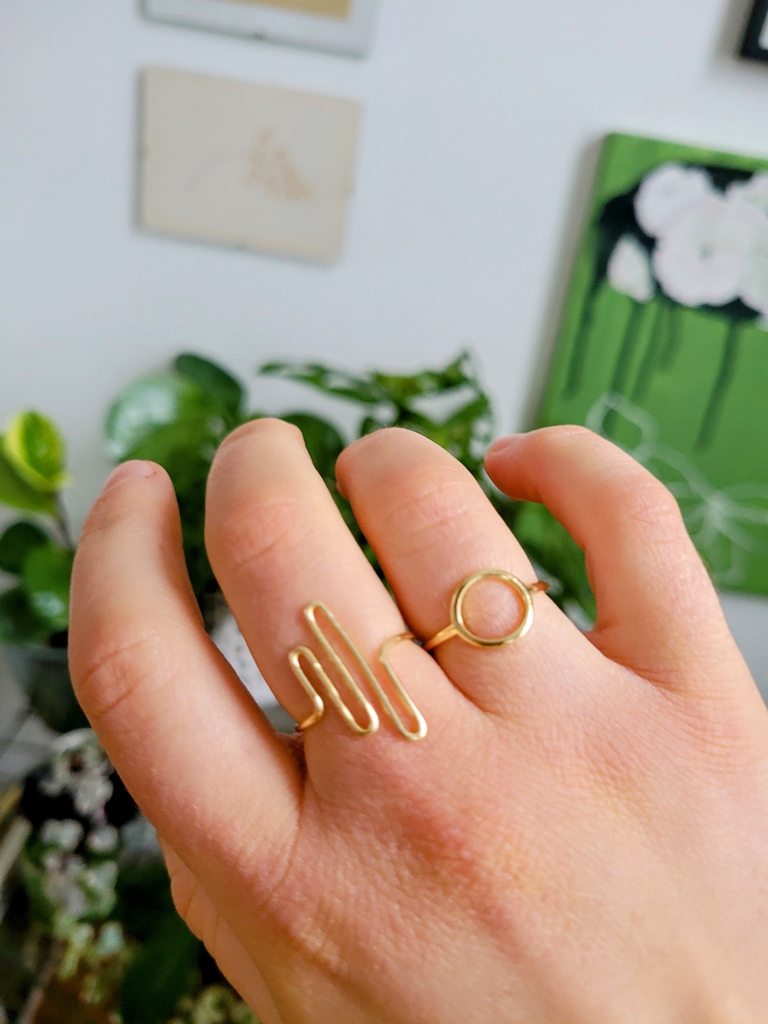 Squiggle Line Wire Ring/ 14K Gold-filled/ Sterling Silver/ Handmade ...