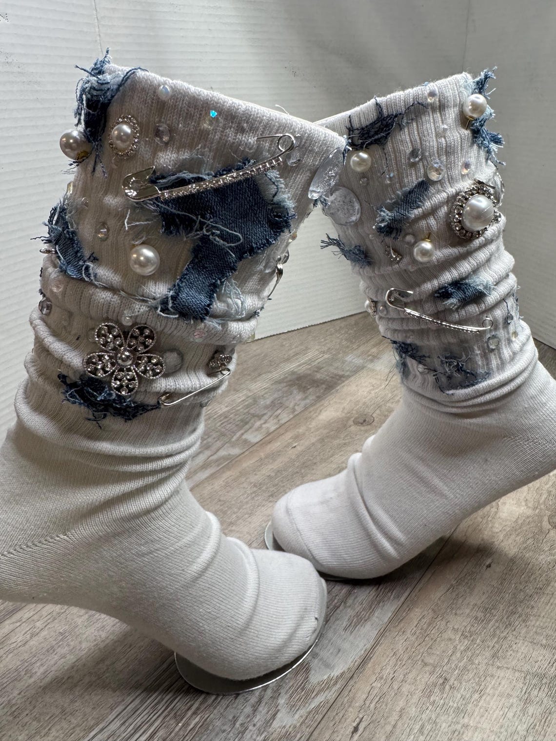 Customizable Denim Bling Embellished Socks - Etsy