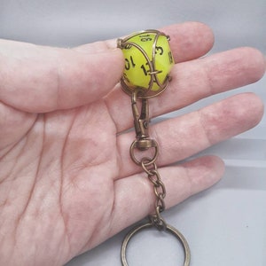 Bronze Keyring, Removable Caged D20 Keychain, TTRPG Accessories ...