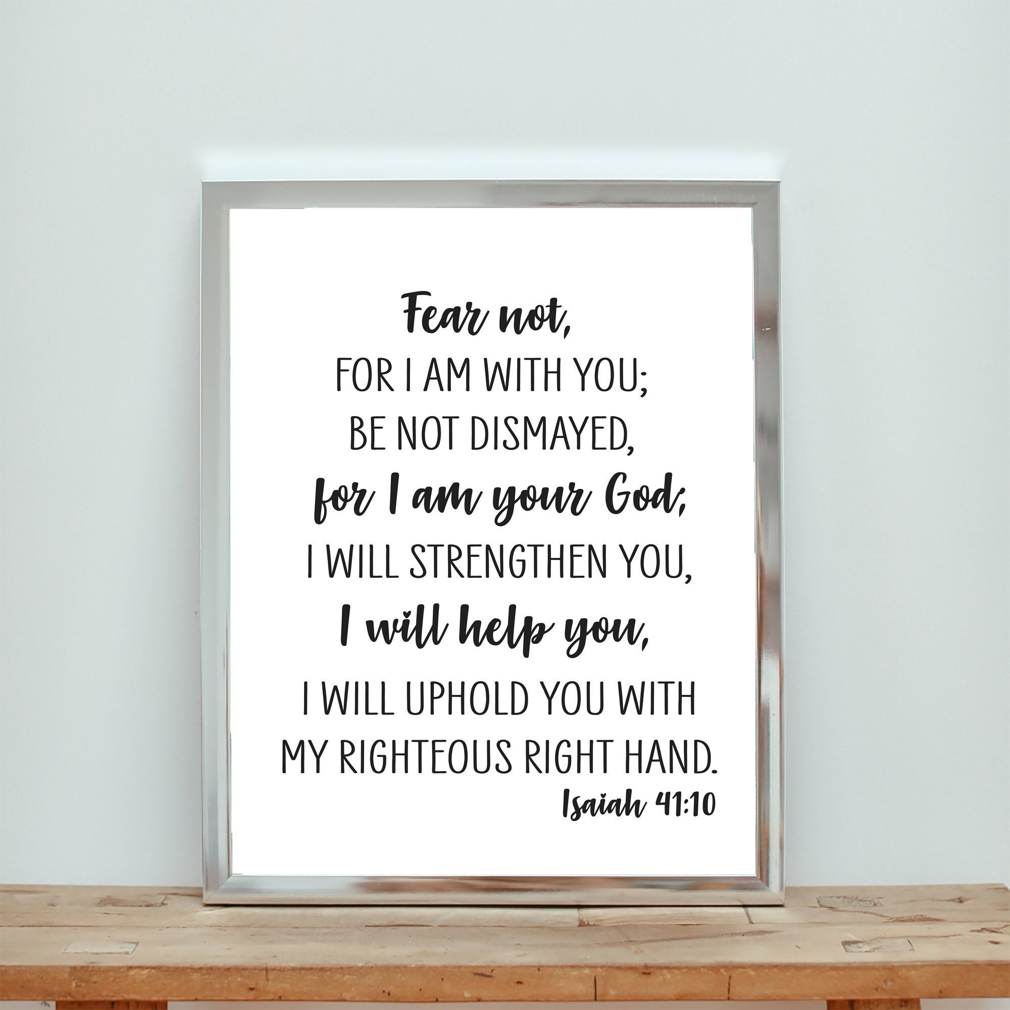 Isaiah 41:10 Bible Verse Wall Art, Scripture Print, Religious Art ...