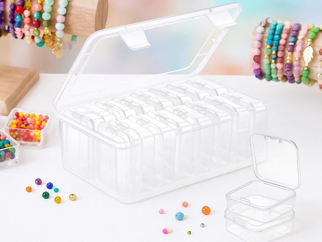 Clear Plastic Bead Organizer Set: 15 Mini Craft Storage Boxes - Etsy