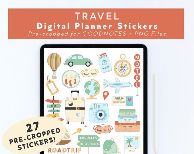 Travel Digital Planner Stickers Goodnotes Stickers Digital - Etsy