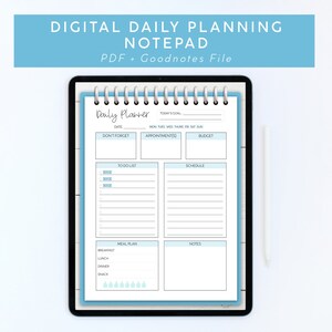 Digital Daily Planning Notepad | Goodnotes Notebook | Digital Daily ...