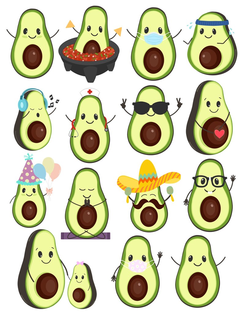 Cute Avocado Digital Planner Stickers Goodnotes Stickers Digital ...