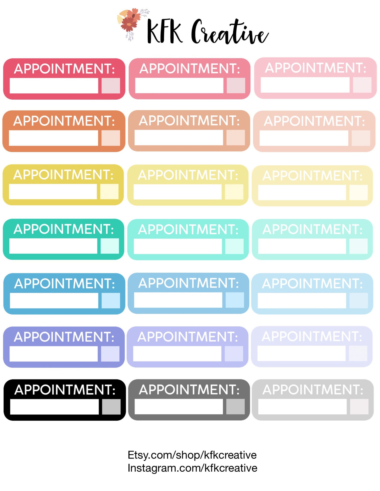 Appointment Digital Planner Stickers Goodnotes Stickers - Etsy