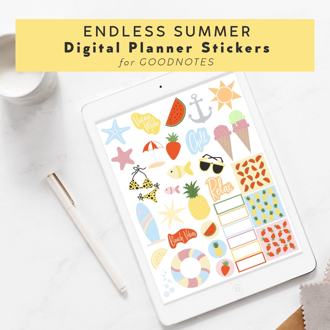 Endless Summer Digital Planner Stickers | Goodnotes Stickers | Digital ...