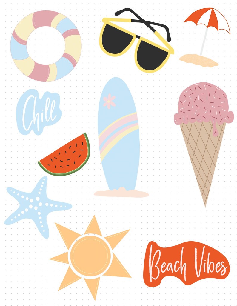 Endless Summer Digital Planner Stickers Goodnotes Stickers - Etsy