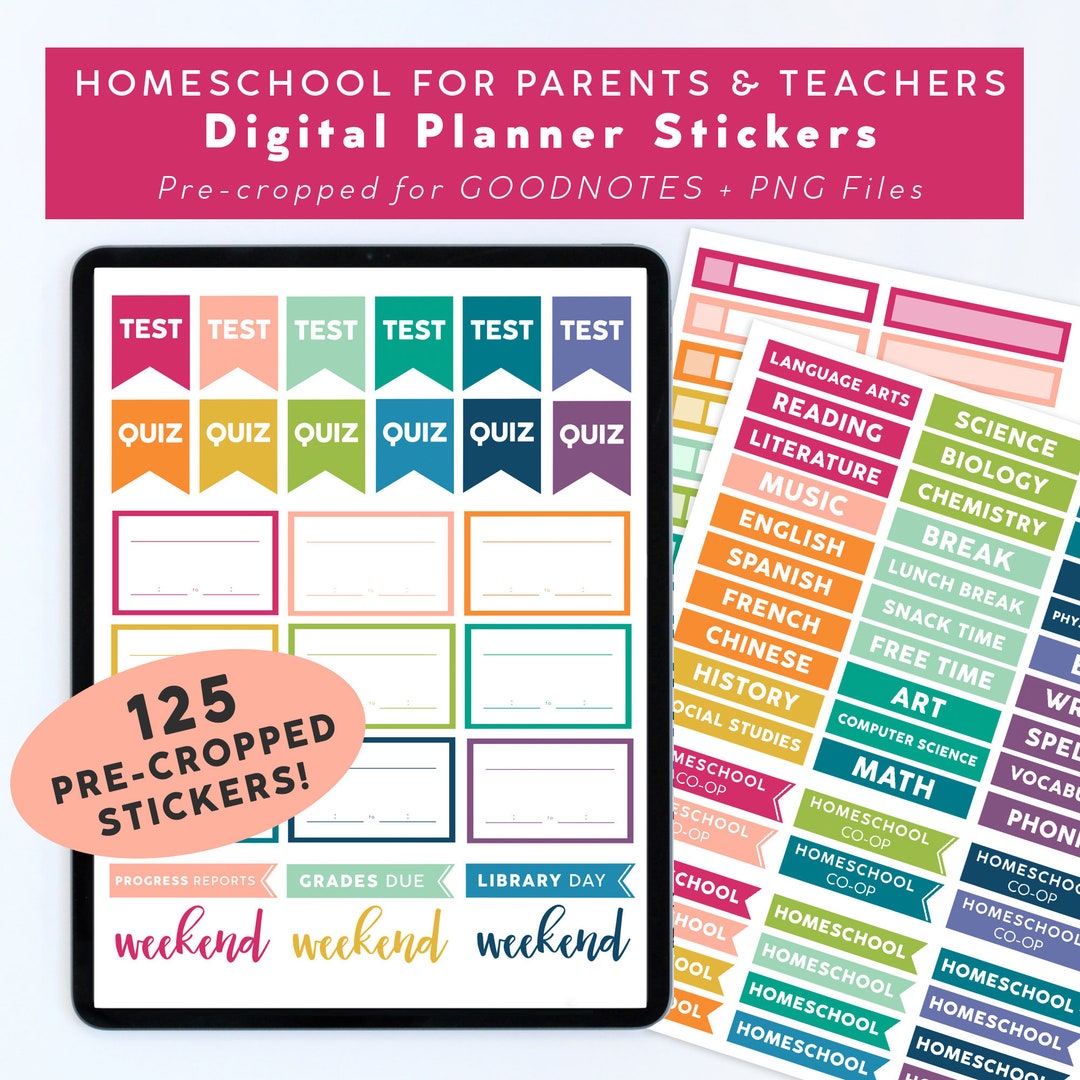 Homeschool Digital Stickers for Parents and Teachers | Teacher Stickers ...