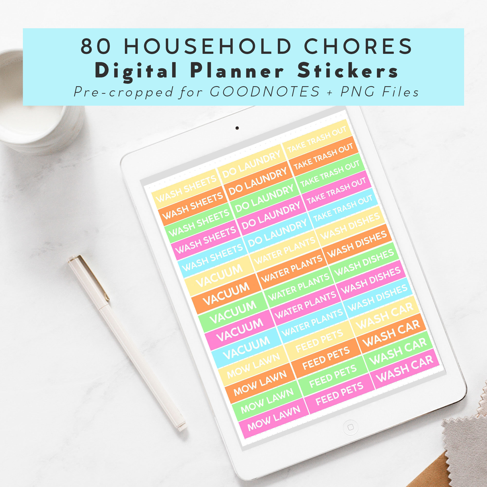 Household Chores Digital Planner Stickers | Goodnotes Stickers ...