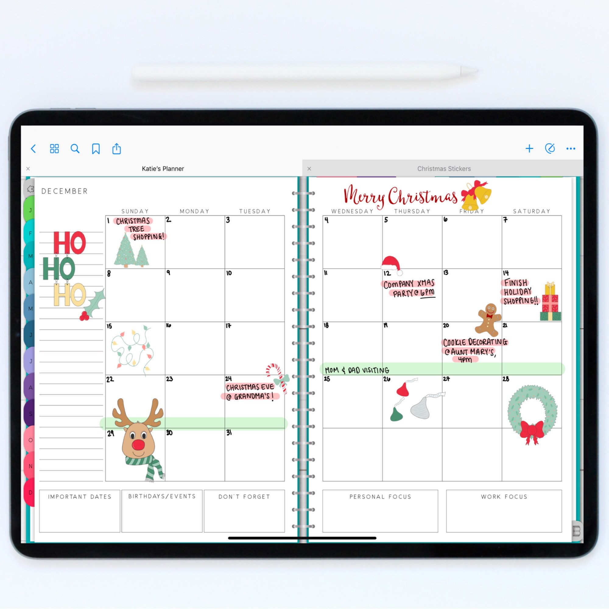 Buy Christmas Digital Planner Stickers Goodnotes Stickers Online in ...