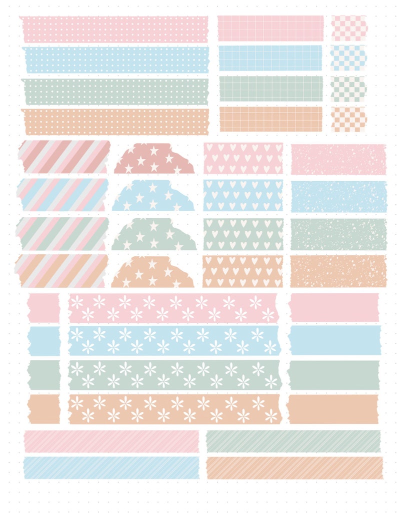 Pastel Washi Tape Digital Planner Stickers Goodnotes Stickers Digital ...