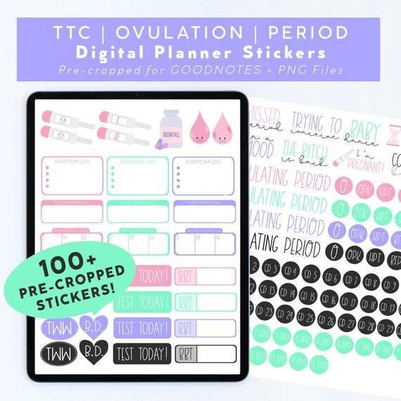 TTC Digital Stickers Trying to Conceive Stickers Ovulation | Etsy