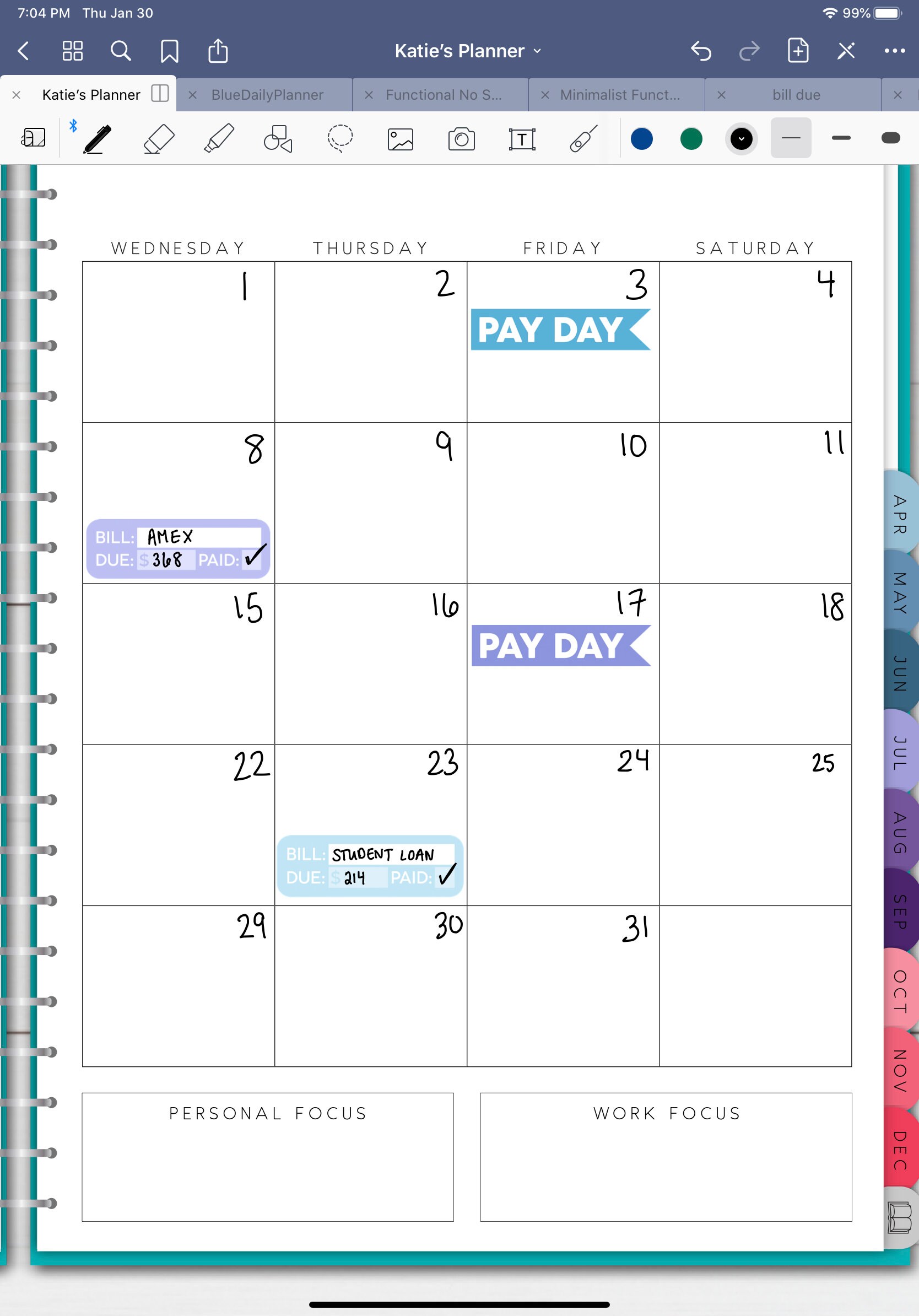 Pay Day Digital Planner Stickers | Goodnotes Stickers | Digital Journal ...