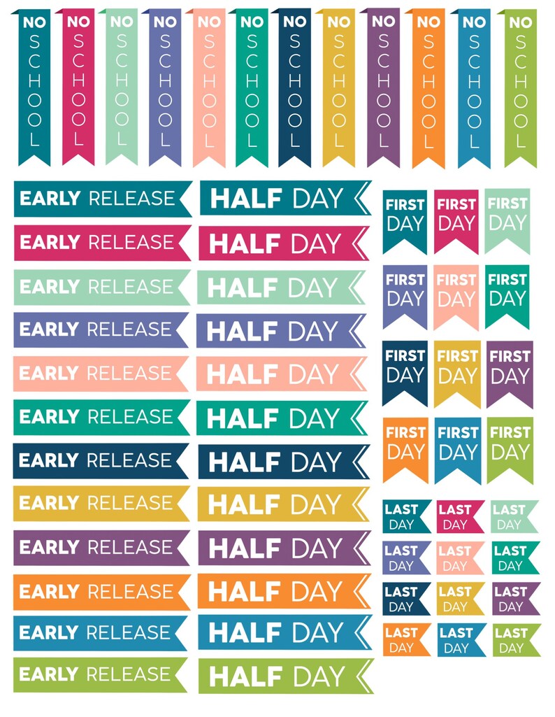 60 Functional School Schedule Digital Planner Stickers | Teacher ...