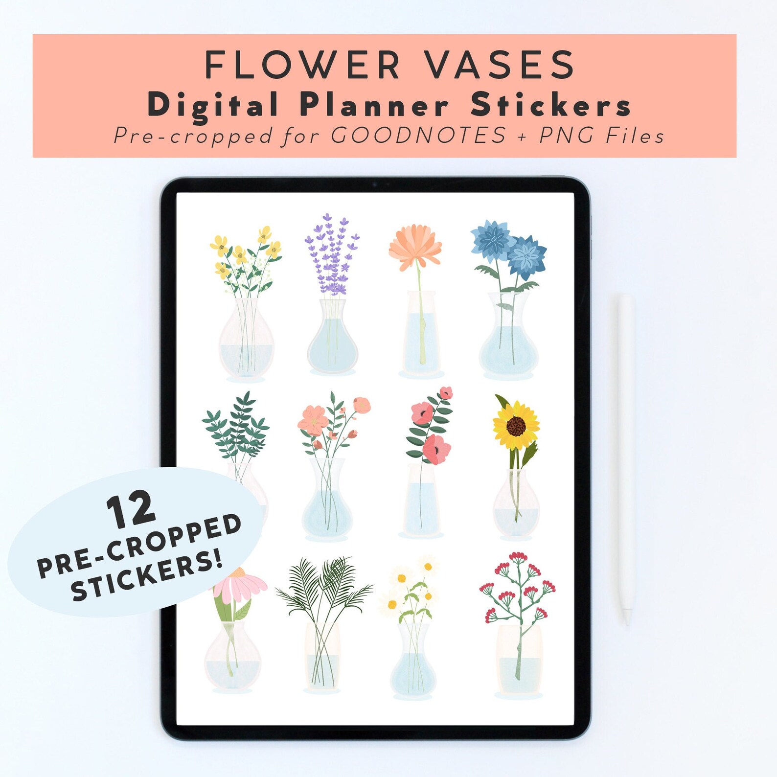 Flower Digital Stickers Nature & Plant Goodnotes Stickers | Etsy
