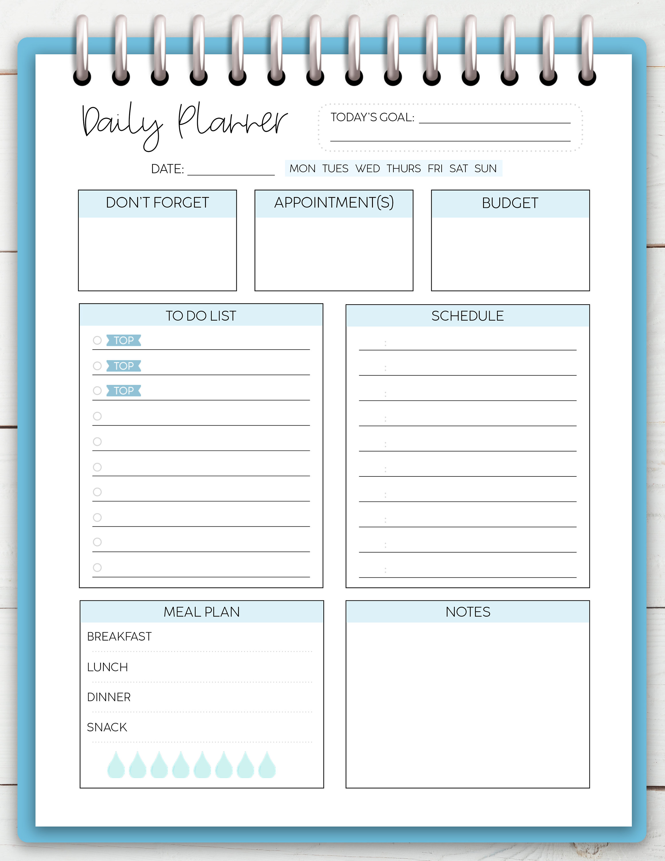 Digital Daily Planning Notepad Goodnotes Notebook Digital Daily Planner ...