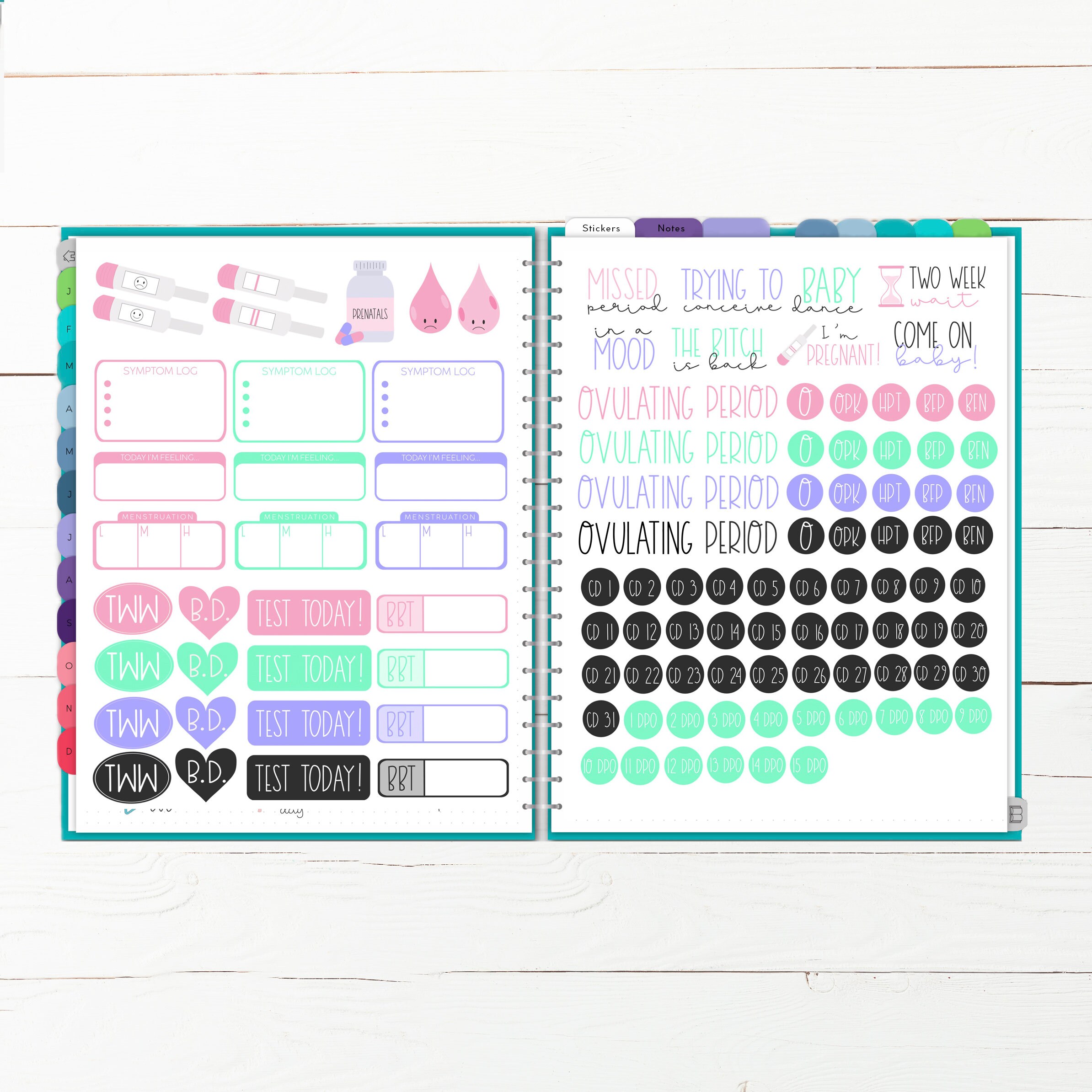 TTC Digital Stickers Trying to Conceive Stickers Ovulation Stickers ...