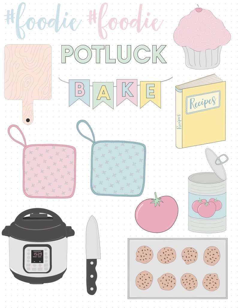 Cooking Digital Planner Stickers | Goodnotes Stickers | Digital Journal ...