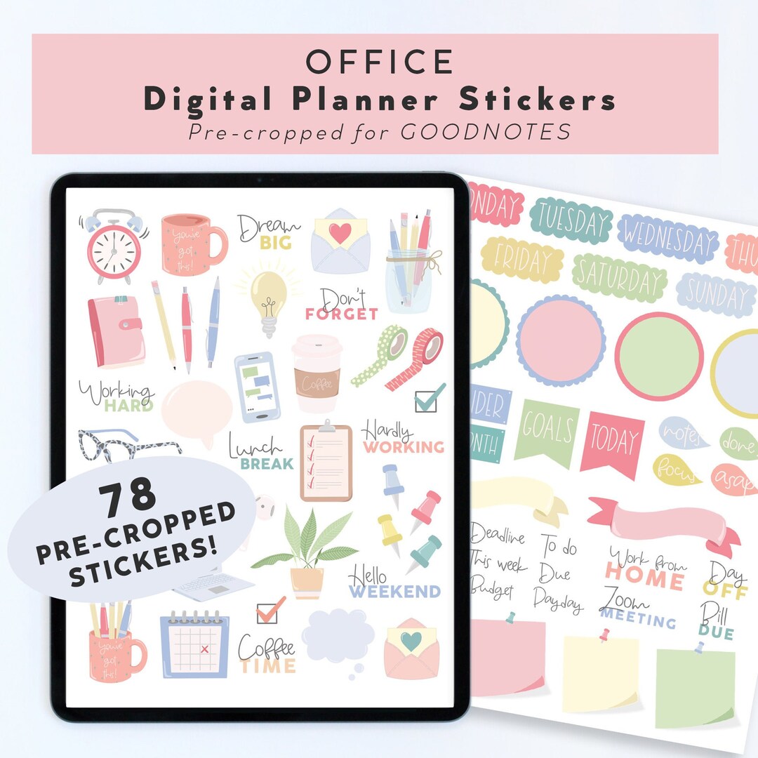Office Digital Planner Stickers | Work From Home Digital Stickers ...