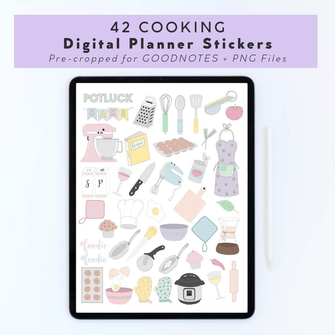 Cooking Digital Planner Stickers | Goodnotes Stickers | Digital Journal ...