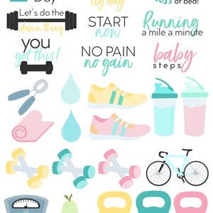 120+ Fitness Digital Stickers | Goodnotes Stickers | Digital Planner ...