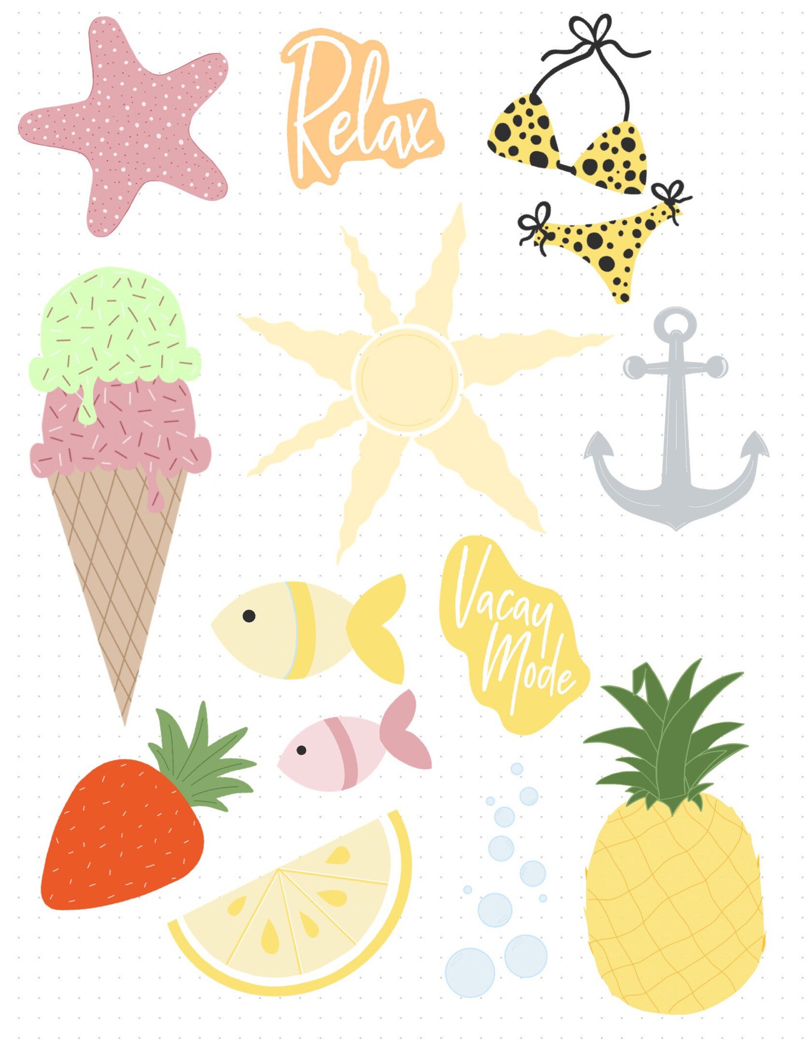 Endless Summer Digital Planner Stickers Goodnotes Stickers - Etsy