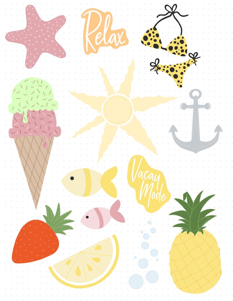 Endless Summer Digital Planner Stickers Goodnotes Stickers - Etsy