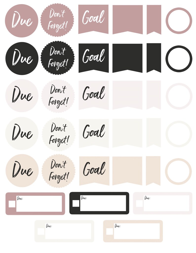 Neutral Minimalist Functional Digital Planner Stickers | Goodnotes ...