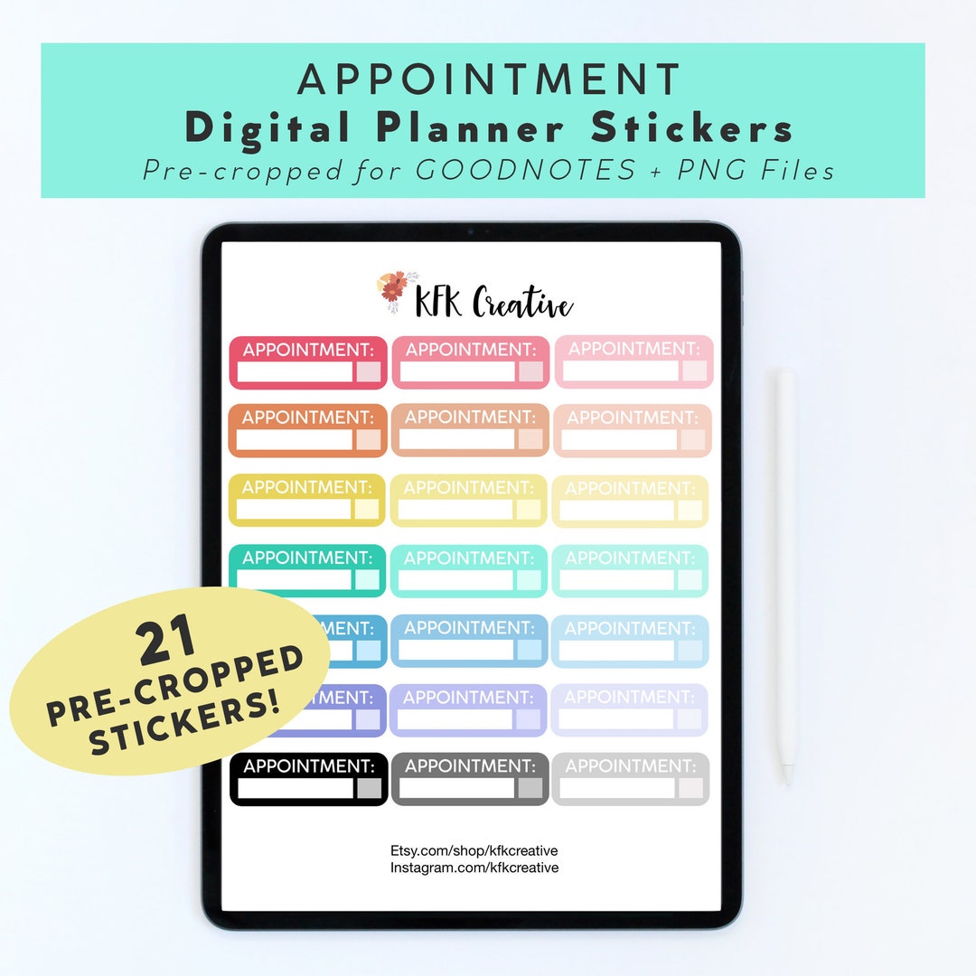 Appointment Digital Planner Stickers | Goodnotes Stickers | Digital ...