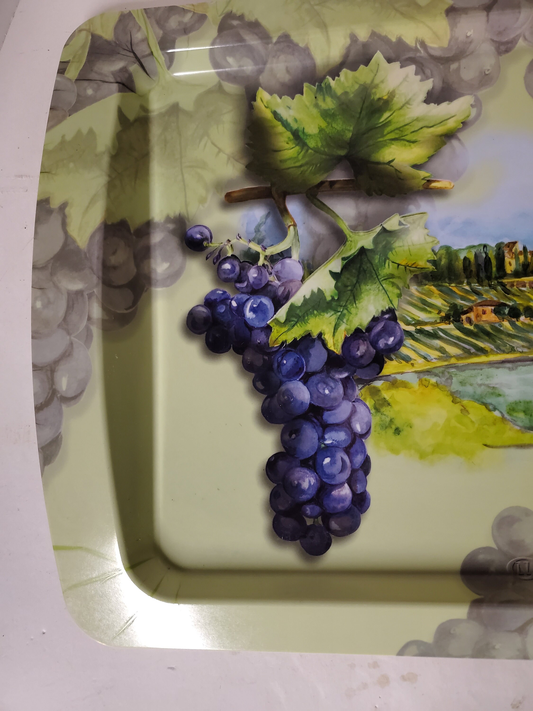 Beautiful Large Serving Tray Tuscany Grape Vines 20 X 14" Rectangular ...