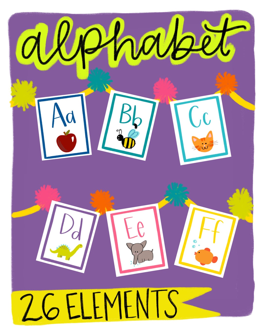 Alphabet Prints, Printable, Educational Prints, Classroom + Teacher ...