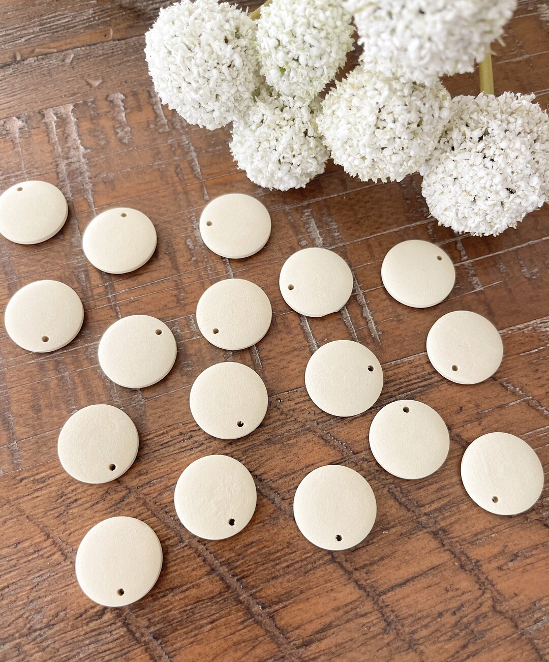 Rounded Ecru Wooden .75” Connectors 1-hole (1 Pair) - Etsy