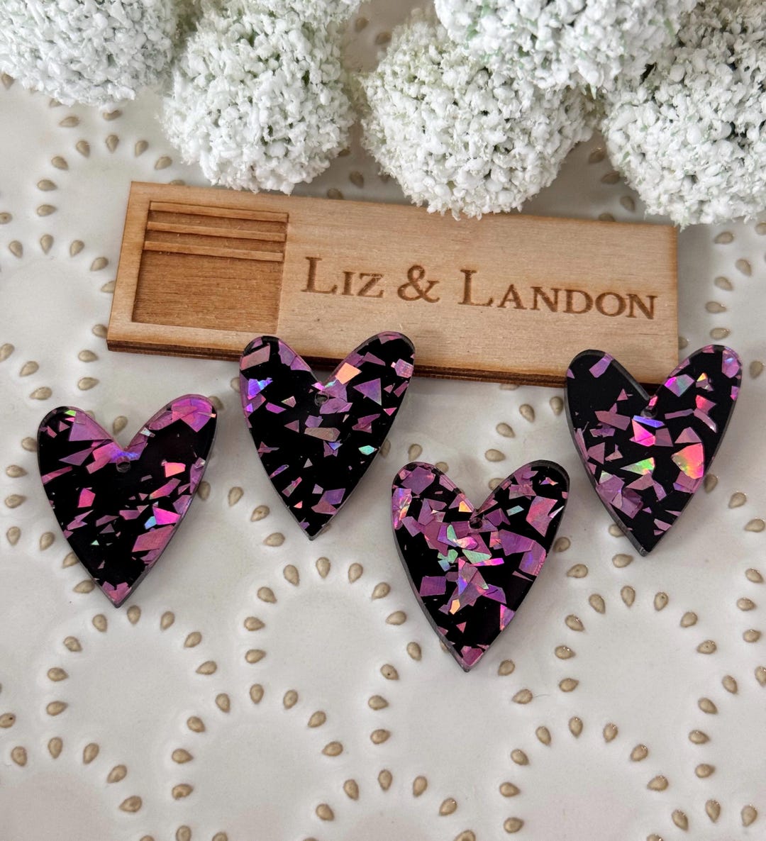 Bewitched Acrylic Sweetheart 1-hole Blank Bundle Findings Connectors (2 ...